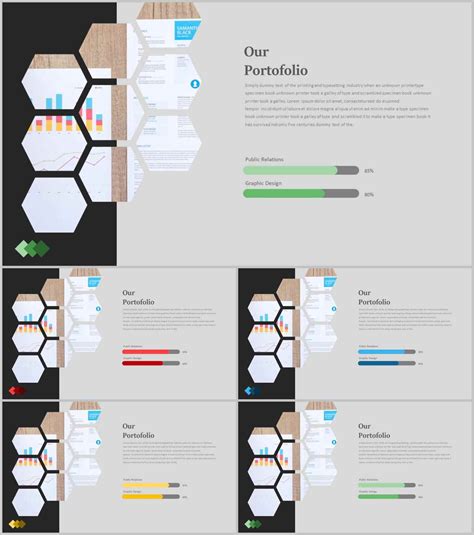 가로막대형 Ppt 템플릿 And 파워포인트 회색 격자 배경 Poipl