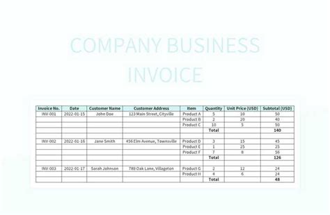 Crafting Effective Business Invoices For Your Company Excel Template Free Download Pikbest