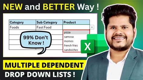 How To Create Multiple Dependent Drop Down Lists In Excel Easiest Method Youtube
