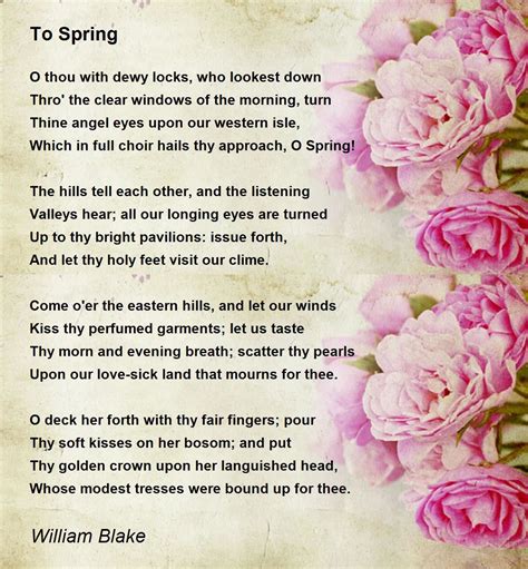 To Spring Poem By William Blake Poem Hunter