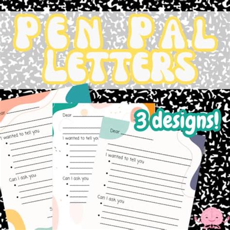 Pen Pal Letter Templates Enhance Handwriting And Letter Structure Skills