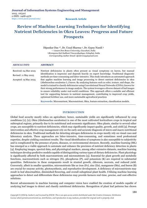Pdf Review Of Machine Learning Techniques For Identifying Nutrient