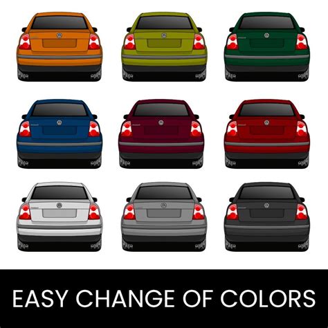 Volkswagen Passat B5 Vector Art Svgaiepspngpdf4k Etsy