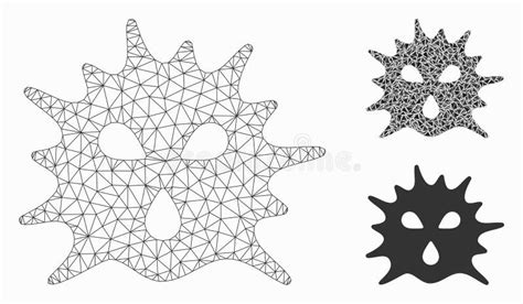 Virus Structure Vector Mesh Wire Frame Model And Triangle Mosaic Icon Stock Vector