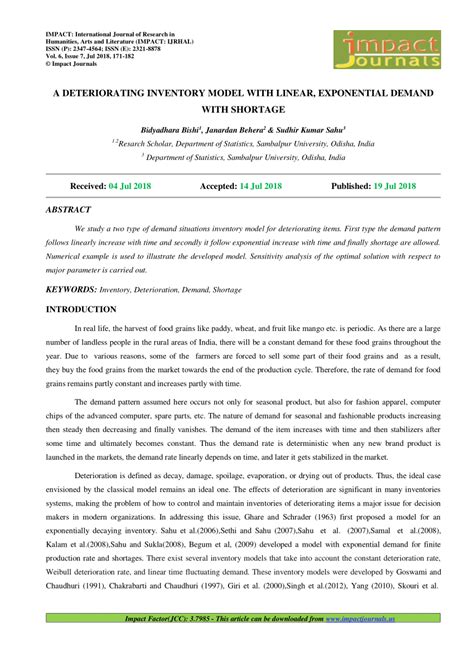 Pdf A Deteriorating Inventory Model With Linear Exponential Demand