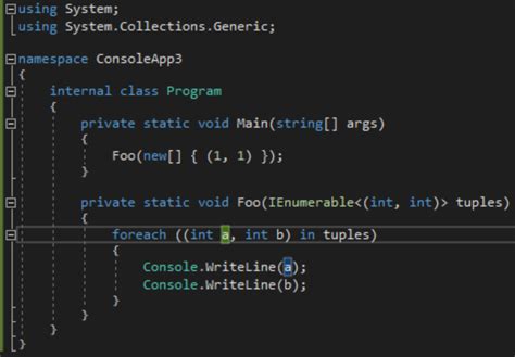 Roslyn Incorrectly Reports A Tuple Enumerable Parameter As Unused When