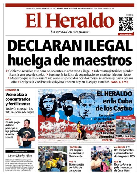 Periódico El Heraldo Honduras Periódicos de Honduras Edición de