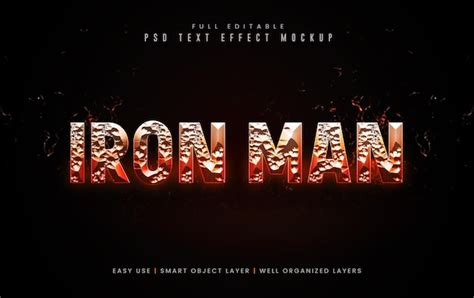Premium PSD Iron Text Effect Mockup