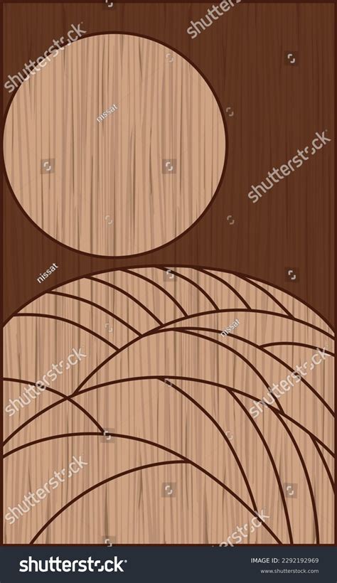 Wood Carving Style Hanafuda Hazuki Moon Awn Stock Vector Royalty Free 2292192969 Shutterstock