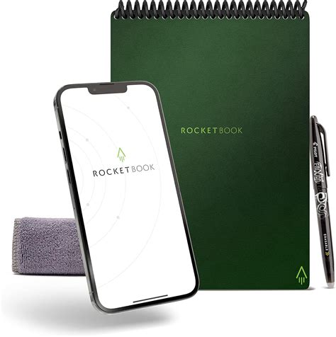 Rocketbook Smart Reusable Notebook Flip Executive Size Spiral Notebook Green 6
