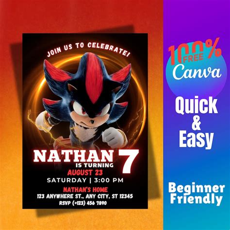 Sonic And Shadow Printable Etsy