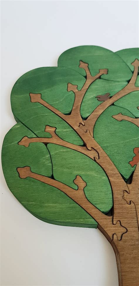 Wooden Puzzle Forest Tree Etsy