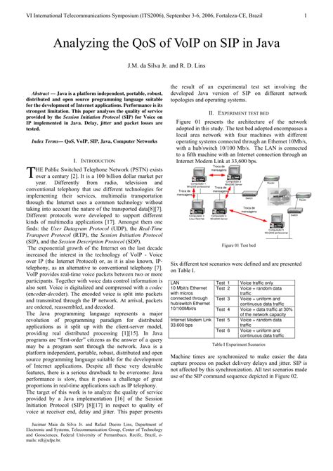 Pdf Analyzing The Qos Of Voip On Sip In Java