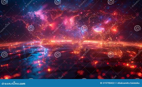 Global Business Concept With A Digitally Connected World Map And