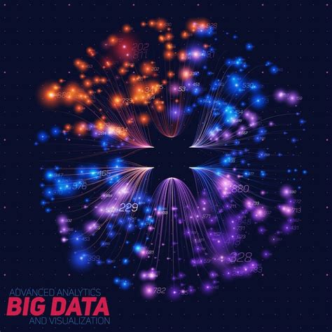 Free Vector Abstract Big Data Visualization Abstract Glowing Colorful Beams