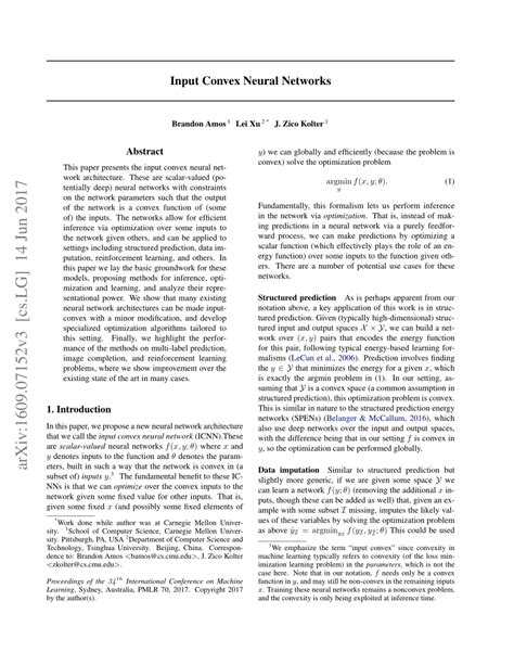 Pdf Input Convex Neural Networks