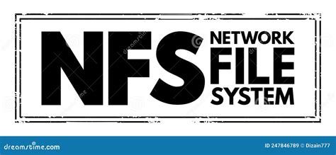NFS Network File System Mechanism For Storing Files On A Network Acronym Text Stamp Concept