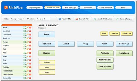Create Free Sitemap Or Flow Chart Designs Online Slickplan Pcs Place