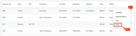 Void An Invoice Or Payment