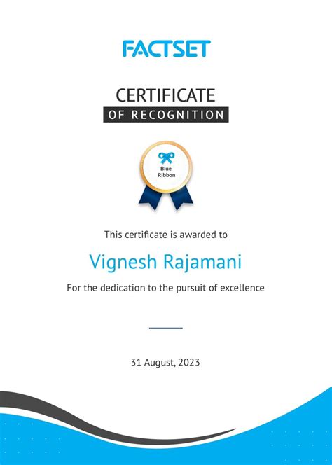 I Am Happy To Share That I Have Been Honoured With The Blue Ribbon