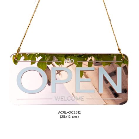 Acrylic Sign ป้ายเปิดปิดร้าน เปิด Open ปิด Closed ป้ายสัญลักษณ์ อะคริลิคประกบ 25x12 Cm Acrl