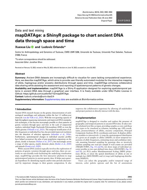 Pdf Mapdatage A Shinyr Package To Chart Ancient Dna Data Through Space And Time