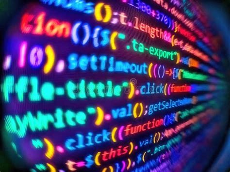 Software Developer Programming Code On Computer Monitor Programing