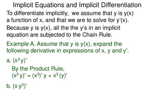32 Implicit Equations And Implicit Differentiation