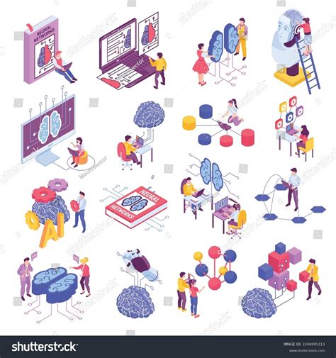 Neural Network Programmer Set Technology Symbols Stock Vector Royalty Free