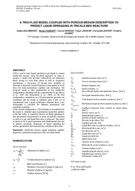Pdf Development Of A Hybrid Pressure Drop And Liquid Holdup Phenomenological Model For Trickle
