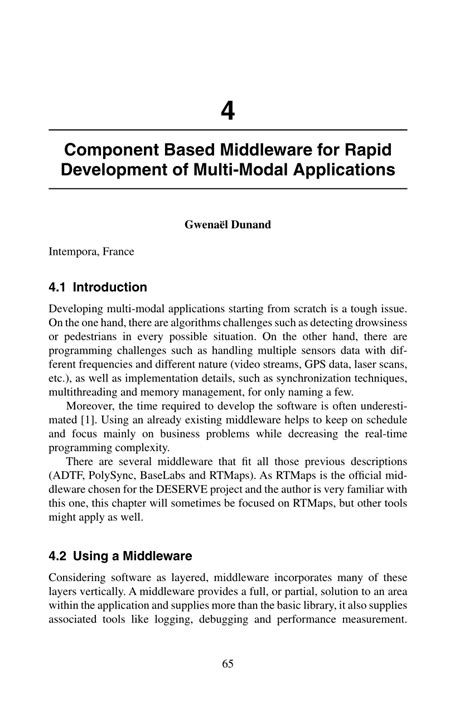 PDF Component Based Middleware For Rapid Development Of Multi Modal