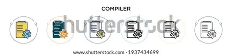 Compiler Icon Filled Thin Line Outline Stock Vector Royalty Free 1937434699 Shutterstock