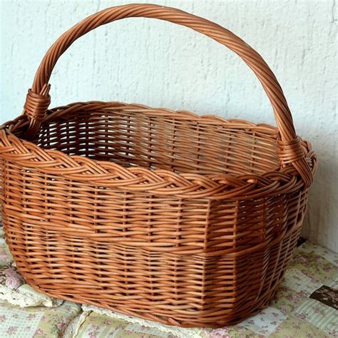Woven Wicker Basket Etsy