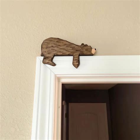 Wooden Bear Door Corner Home Dorm Decor Door Hanging Wooden Decor Over