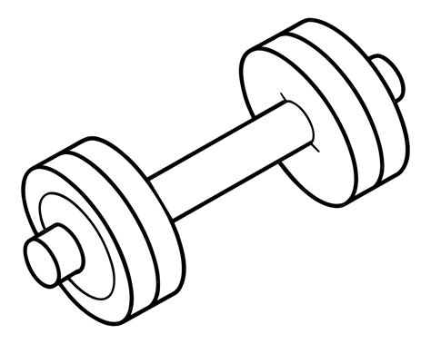 Premium Vector A Drawing Of A Dumbbell With A White Background