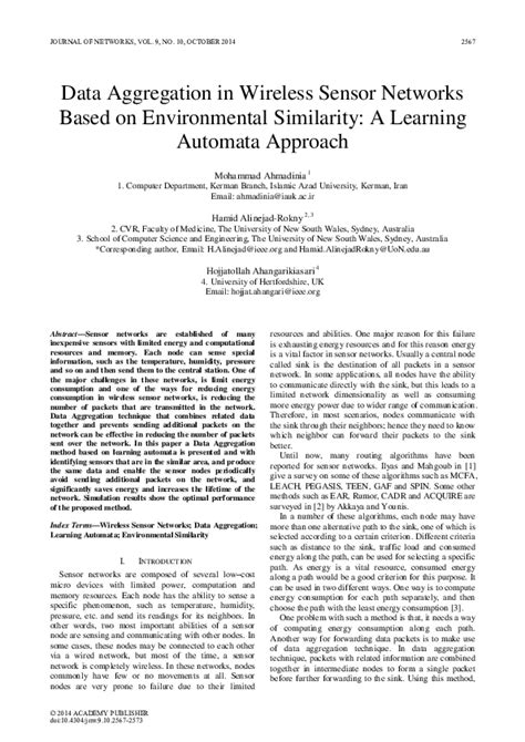 Pdf Data Aggregation In Wireless Sensor Networks Based On Environmental Similarity A Learning