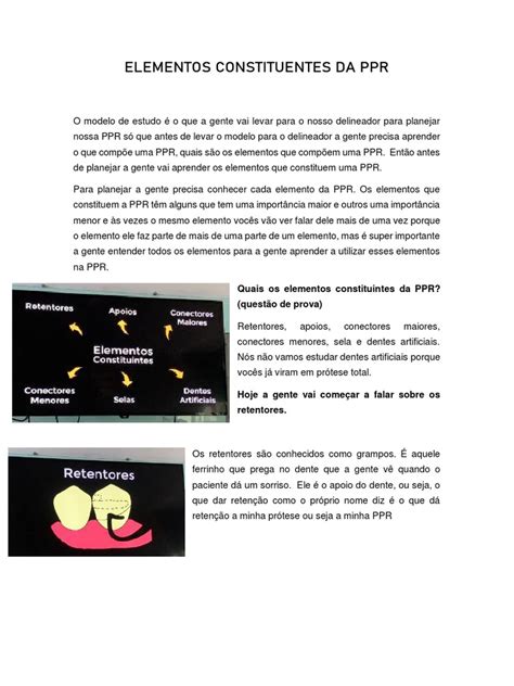 Elementos Constituentes Da Ppr Pdf Prótese Dente