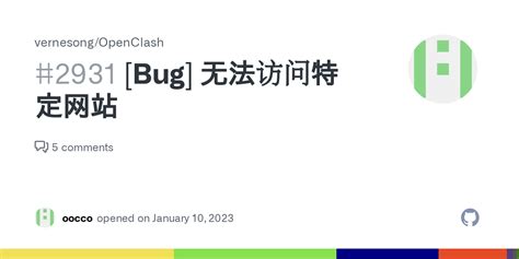 Bug 无法访问特定网站 · Issue 2931 · Vernesongopenclash · Github