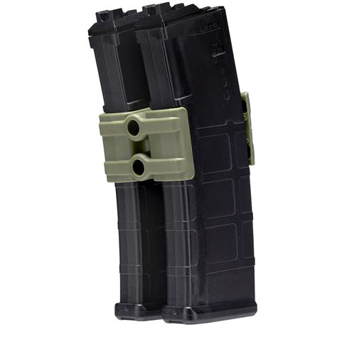 Wosport M4 M16 Ar15 Polymer Dual Magazinklammer Mag Coupler Oliv