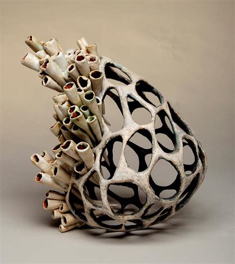 Erosion Layered Porcelain Sculptures Sandblasted To Mimic Biological