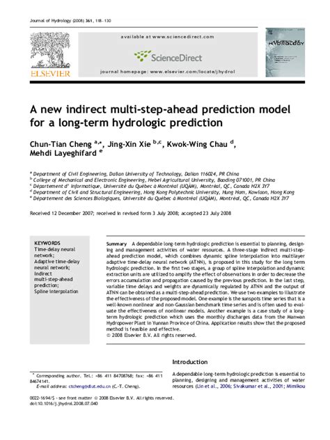 pdf a new indirect multi step ahead prediction model for a long term