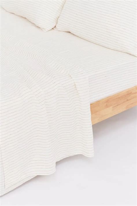 Flat Sheets Assembly Label Linen Flat Sheet Tobacco Pinstripe