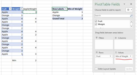 microsoft excel finding the min max of subsets of data without the