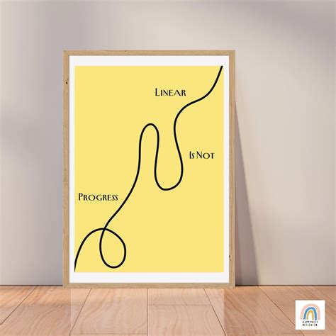 Progress Is Not Linear Digital Art Print Motivation Etsy