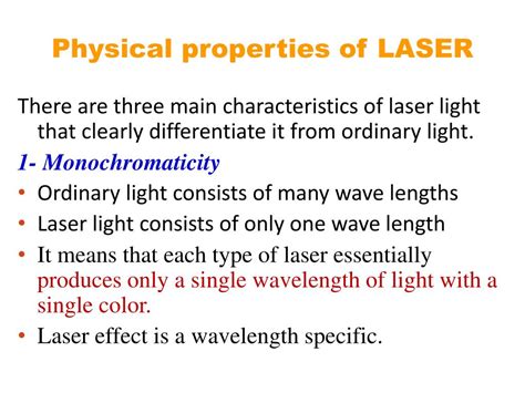 Properties Of Laser Beam Ppt The Best Picture Of Beam
