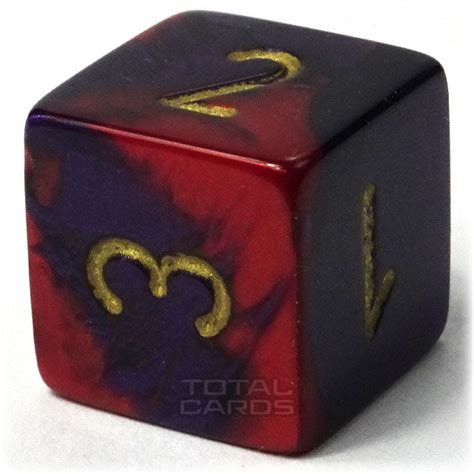 Chessex Gemini 16mm D6 Purple Red Wgold