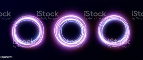크리 에이 티브 라이트 네온 라운드 프레임 Png 둥근 빛나는 파란색과 분홍색 선으로 만든 프레임 게임 웹 사이트 엽서 라이트 배너를위한 디자인 요소 2015년에 대한 스톡