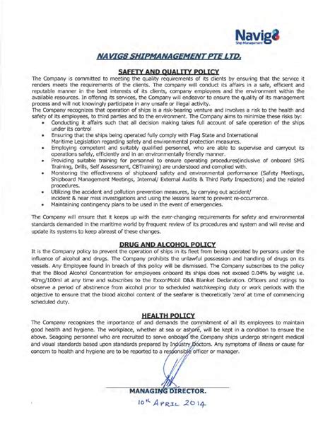 Hse Policy 12 Copy Pdf