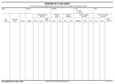 Da Form 5551 R Spirometry Flow Sheet Free Online Forms