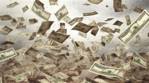 Premium Ai Image Many Dollar Bills Are Shown Flying Horizontally Over A White Background
